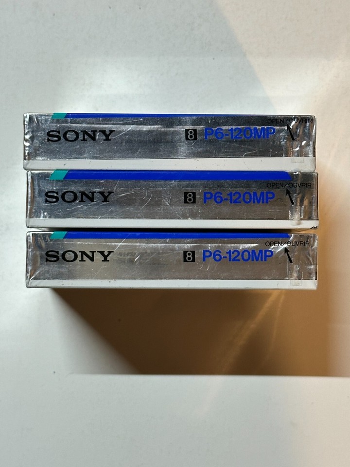 NEW Lot of 3 Sony Metal MP P6-120MP 8mm Video 8 Blank Tapes 27242406186 ...