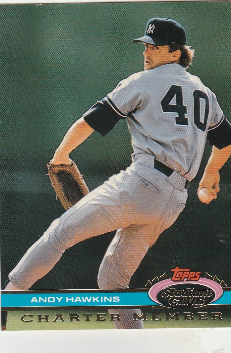 FREE SHIPPING-MINT-1991 Stadium Club Charter Member Andy Hawkins ...