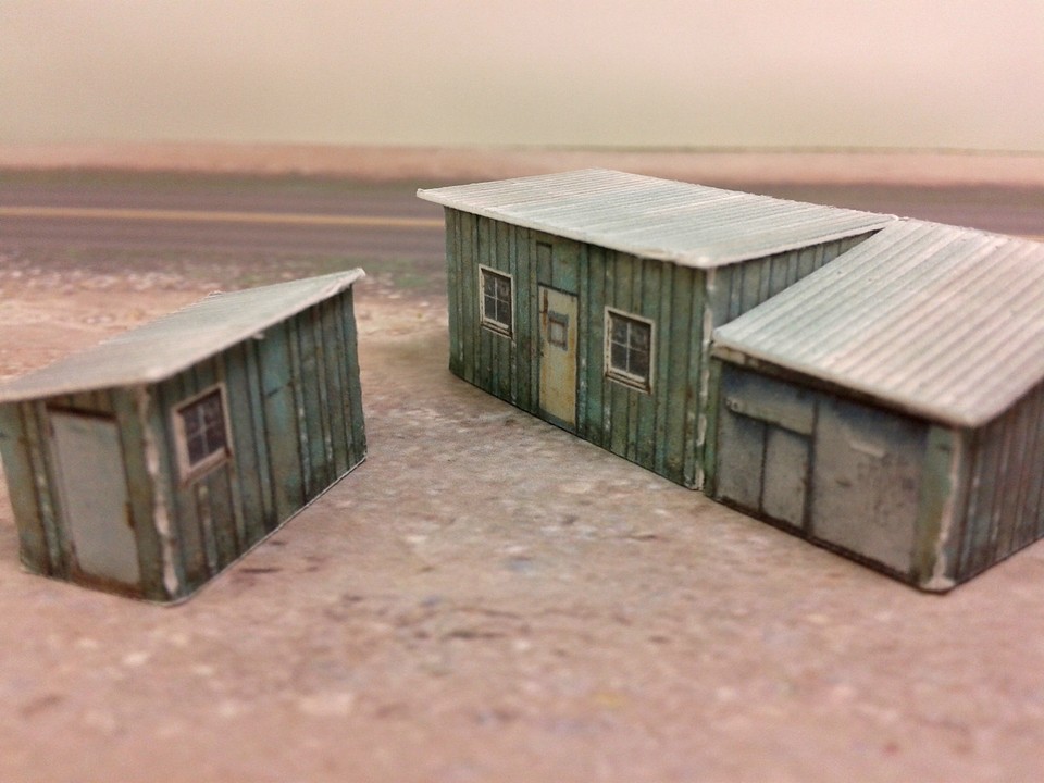 Z Scale Buildings - (8) Trackside Sheds Cardstock kit set TS1 | eBay