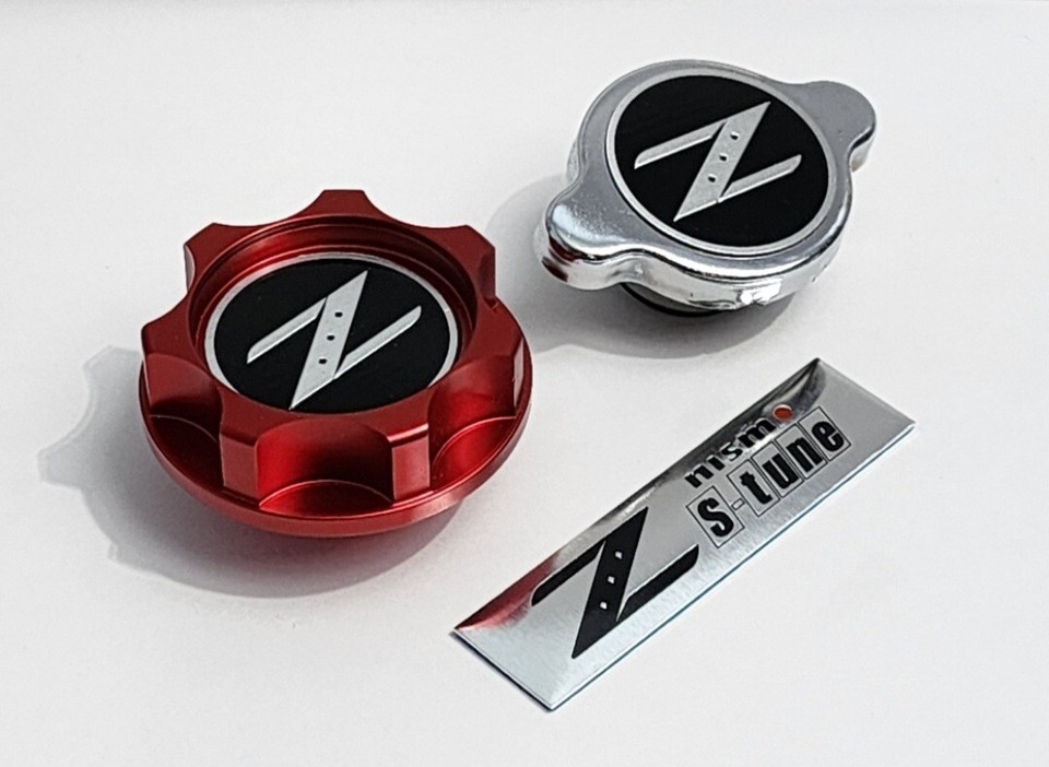 RED RACING CNC BILLET OIL CAP & RADIATOR CAP FOR 350Z 370Z 300ZX KIT ...