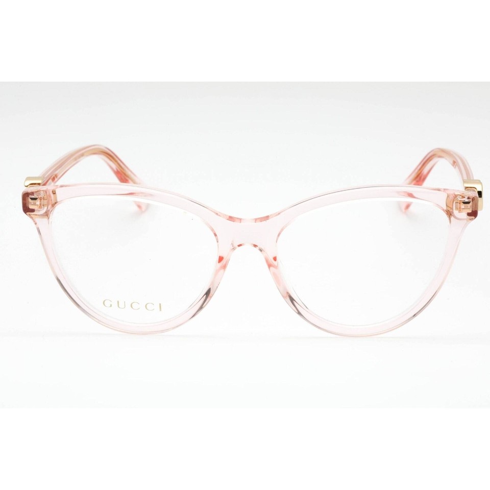 Gucci Women's Eyeglasses Pink Cat Eye Plastic Frame Transparent Lens ...