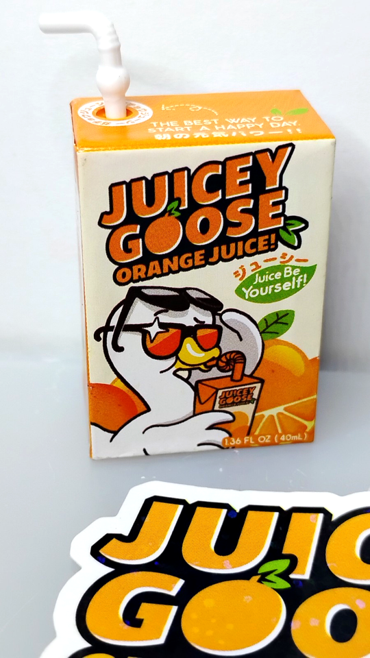 Zuru Mini Brands Kawaii Juicy Goose Orange Juice Box and Sticker | eBay