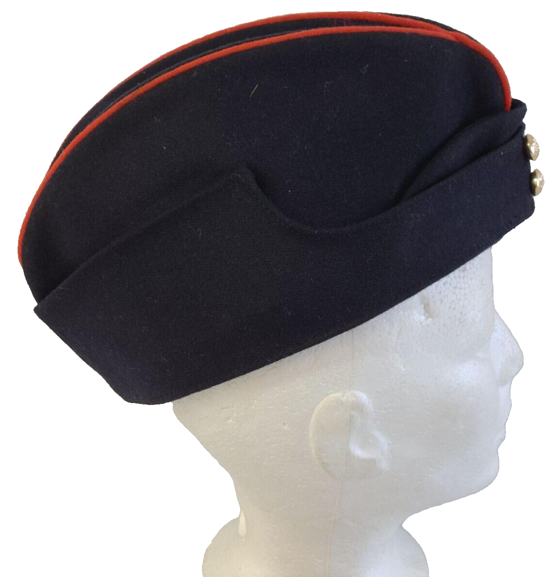 WEDGE HAT - WILLIAM SCULLY - RED TRIM & INTERIOR - VRI BUTTONS (54CM ...