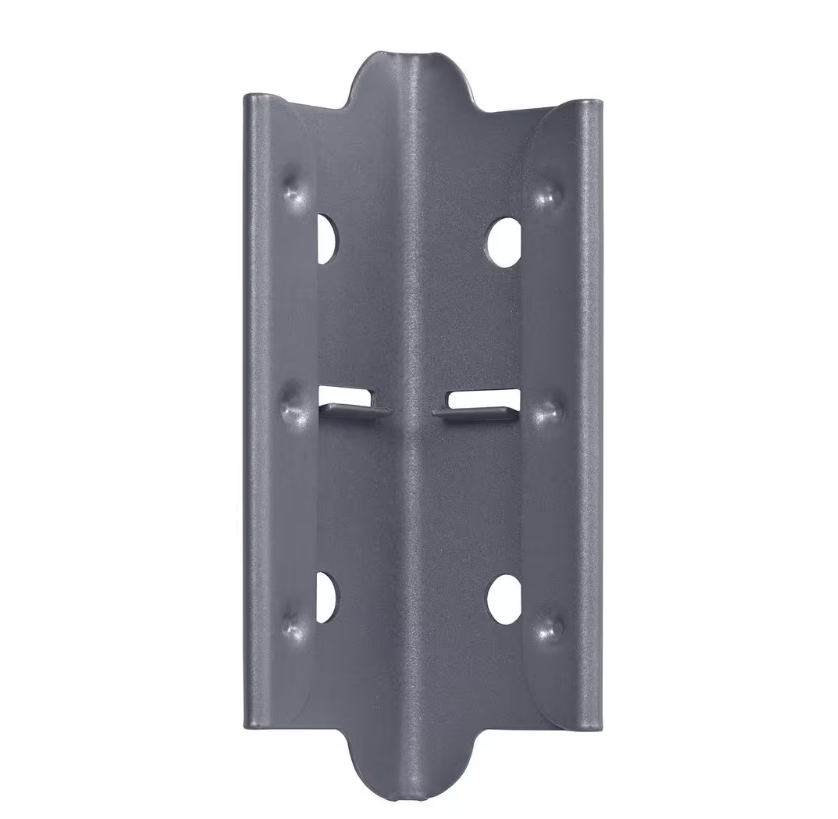 Steel Post Coupling Outer in Grey, 4 Couplers (4" H x 1.375" W x 1.375 ...