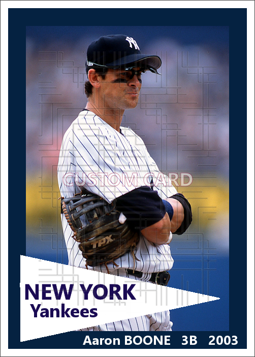 Aaron Boone - 2003 New York Yankees - 2.5 x 3.5 custom card (blank back ...