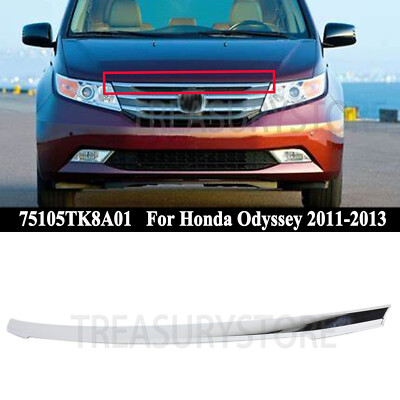 Chrome Front Upper Grille Trim Molding For Honda Odyssey 2011 12 2013 ...