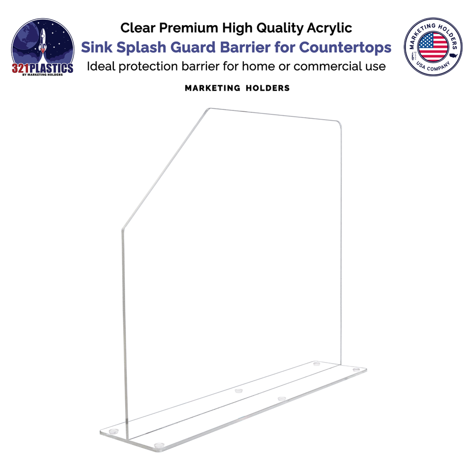 Clear Acrylic Splash Guard 19" x 4.5" x 18" Sink Barrier for Dental ...
