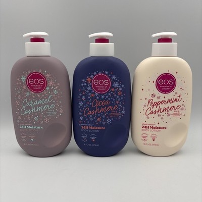 EOS Limited Holiday Lotion Peppermint Caramel Cocoa Cashmere Set Of 3 ...