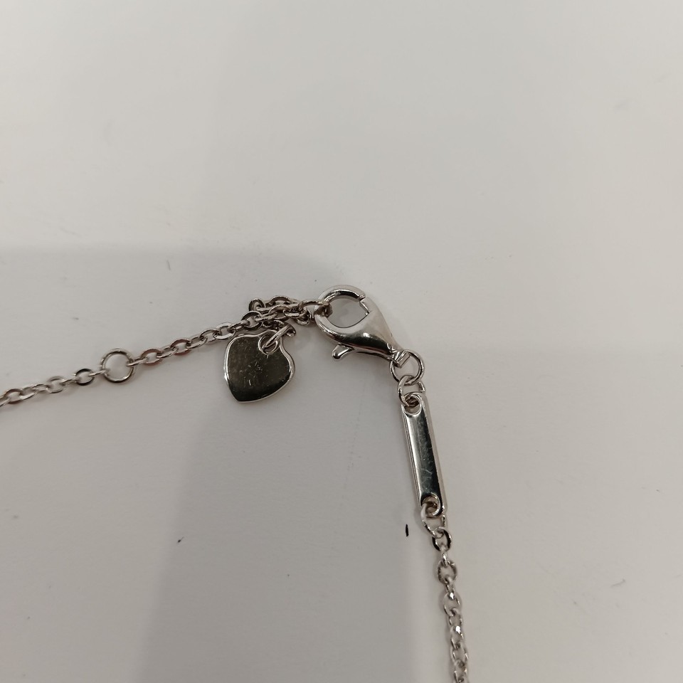 Sterling Silver Heart Chain Bracelet with Cubic Zirconia Heart Detail ...