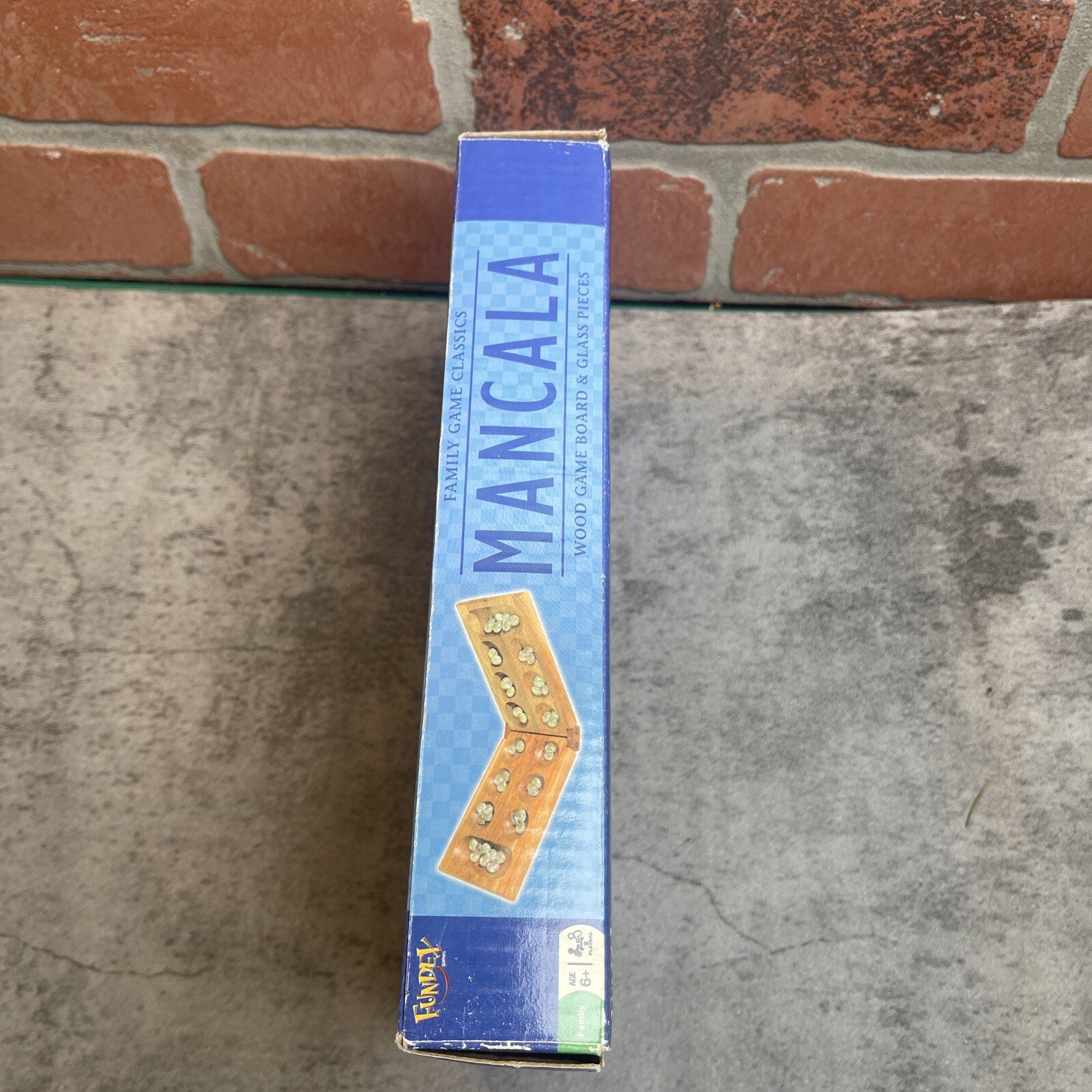 Mancala Folding Wood Game Board & Glass Pieces Fundex Family Game ...