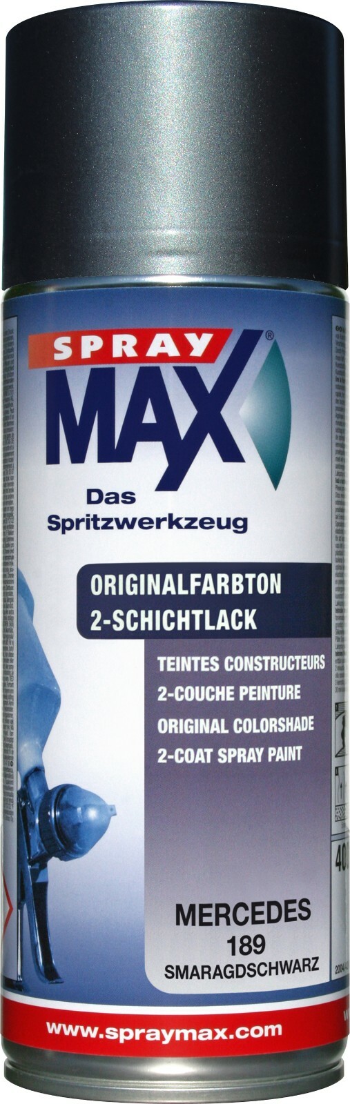 SprayMax Originalfarbton Lackspray für Mercedes 189 smaragdschwarz met ...