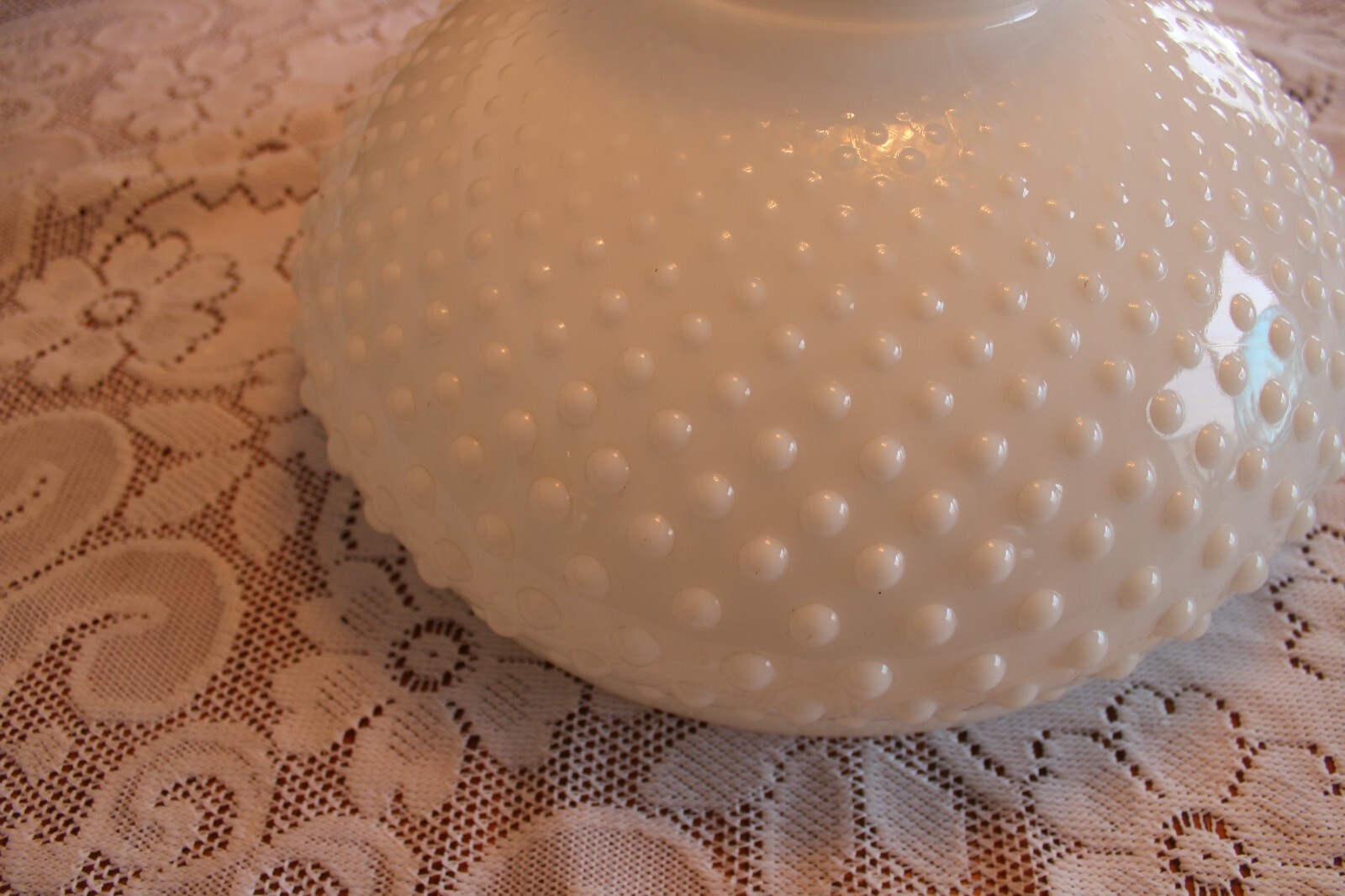 White Milk Glass Hobnail Globe Ex-Large Round Lamp Shade 13 5/8" Wide ...