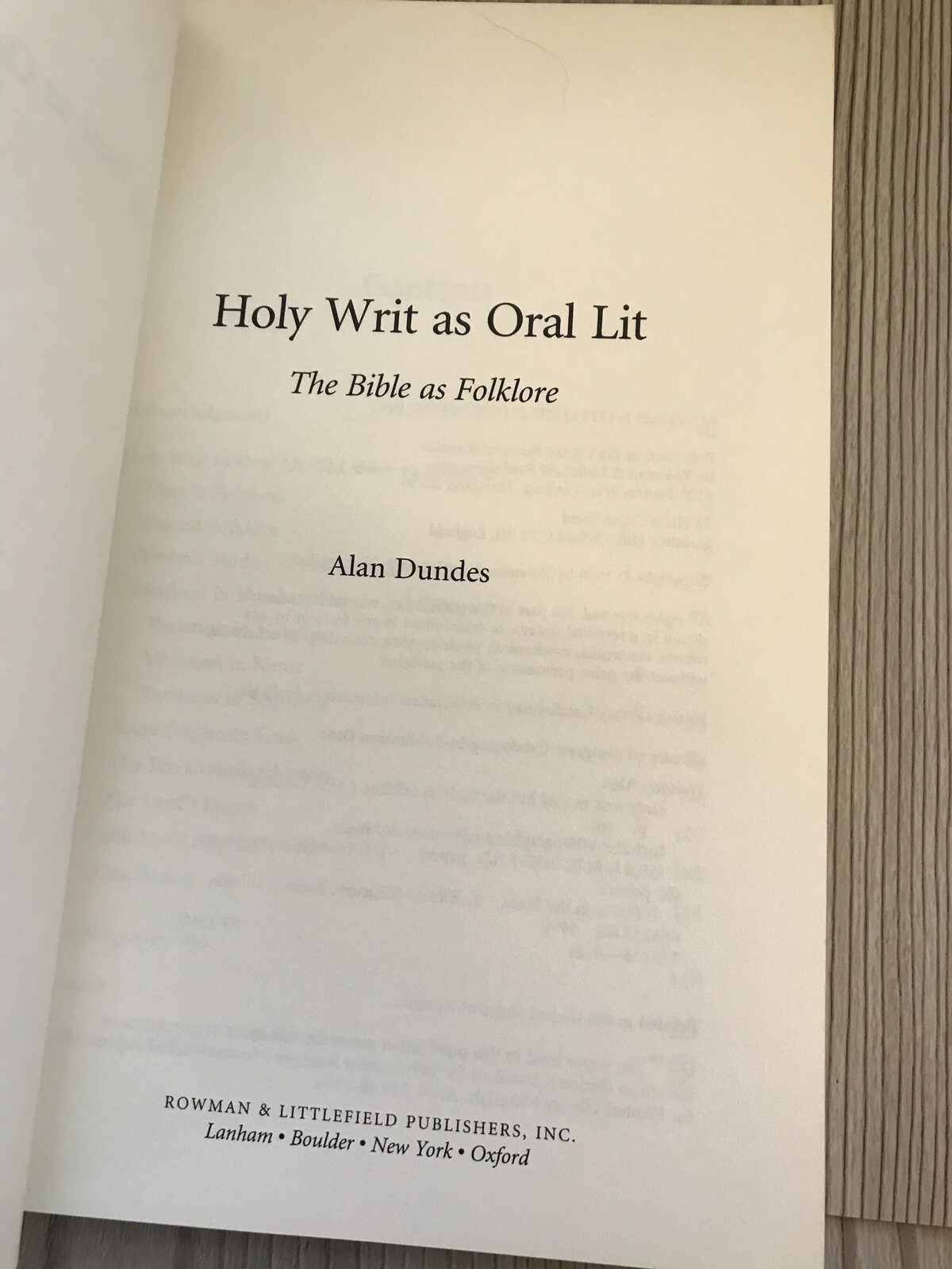 Holy Writ as Oral Lit: The Bible as Folklore by Alan Dundes (Paperback ...
