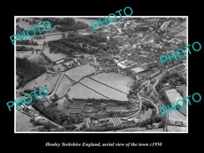 OLD LARGE HISTORIC PHOTO HONLEY YORKSHIRE ENGLAND AERIAL VIEW OF TOWN ...