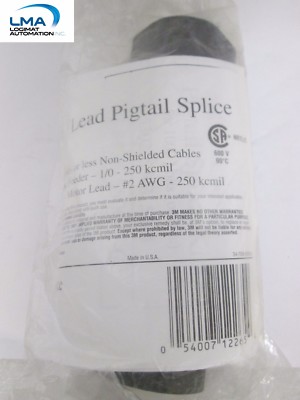 3M 5303 MOTOR LEAD PIGTAIL SPLICE KIT 1000V OR LESS 2 AWG 1/0 250 KCMIL ...