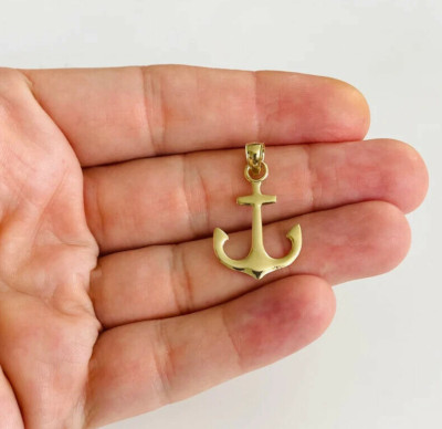 10K Real Yellow Gold Anchor Pendant / 10k Oro Real Dije Ancla - C3345 ...