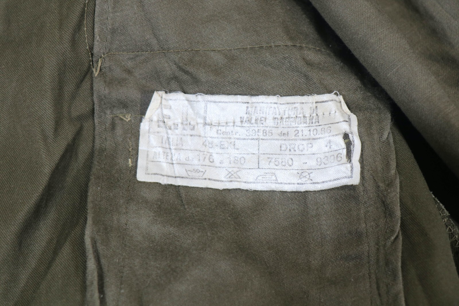 Medium Authentic Italian Army OD Green Combat Field Jacket Shirt Parka ...