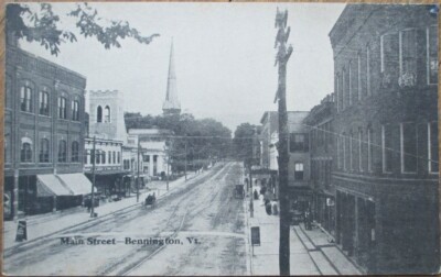 Bennington, VT 1910 Postcard: Main Street / Downtown - Vermont | eBay