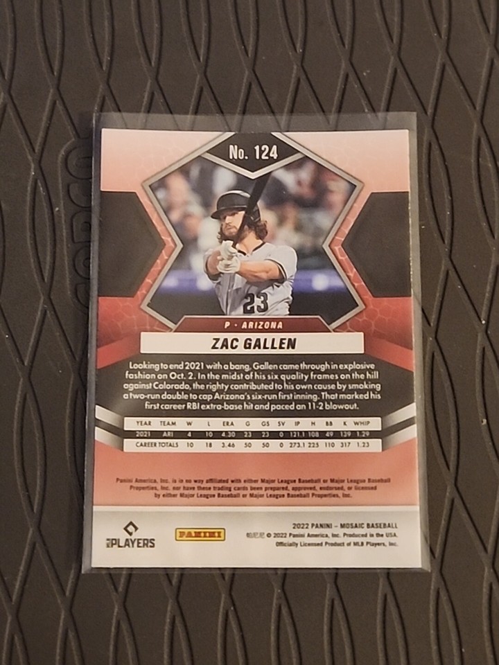 Zac Gallen 2022 PANINI MOSAIC Baseball Card | eBay