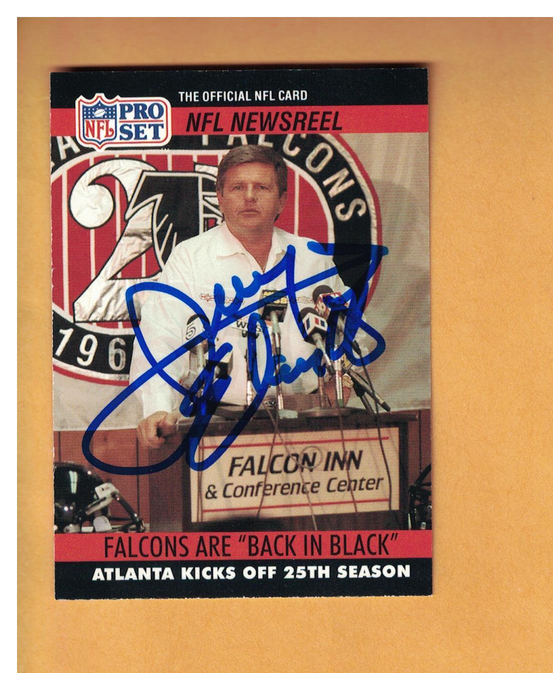 Jerry Glanville AUTOGRAPHED 1990 PRO SET FOOTBALL CARD SIGNED ATLANTA ...