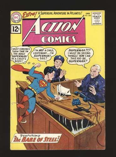 Action Comics # 284 - Mon-El appearance VG Cond centerfold detached at ...
