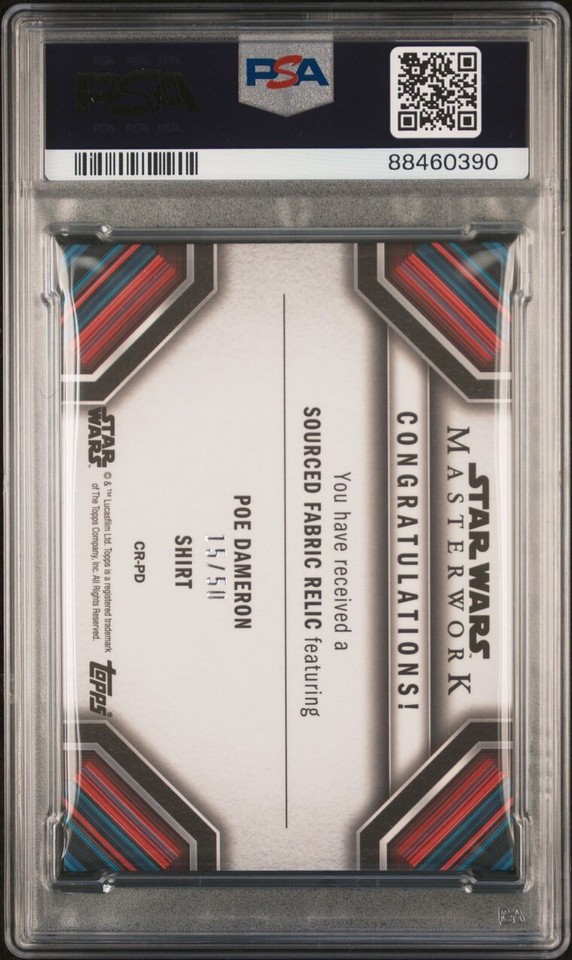 Poe Dameron 2022 Star Wars Masterwork Shirt Fabric Relic Purple /50 CR-PD PSA 10 | eBay