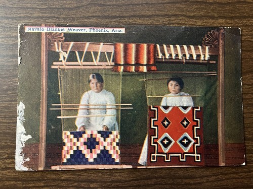 Navajo Blanket Weaver, Phoenix, Arizona AZ Postcard ~ Unposted, Women w ...