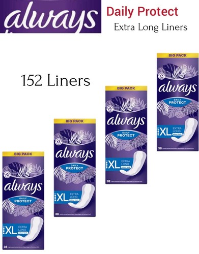 Always Daily Protect Extra Long Liners - 152 Liners | eBay UK