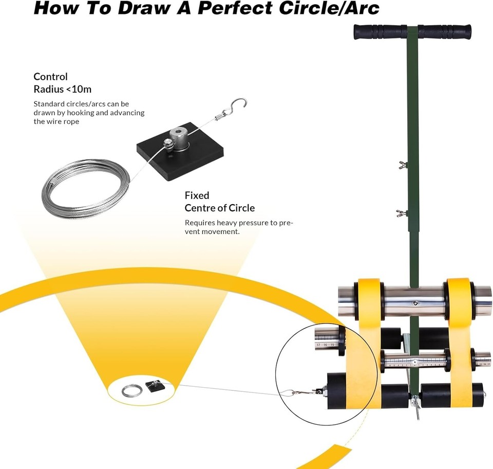 Line Striping Machine, with Drawing Circle Kit, Parking Lot Striping ...