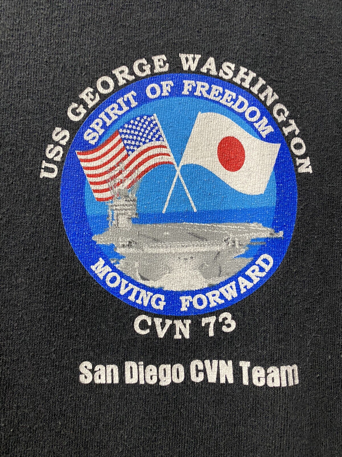 USS George Washington USA Japan Navy Black T-Shirt Si… - Gem