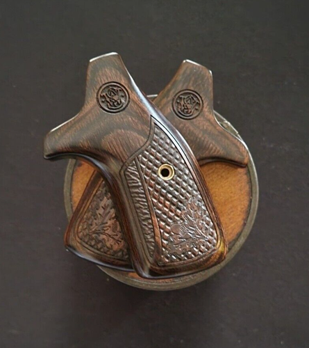 Smith & Wesson J-frame Rd Custom Walnut Altai Grips FlatTop/Stipple Oak ...