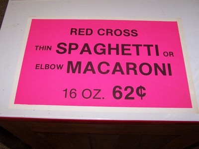 Vintage RED CROSS SPAGHETTE / MACARONI .62 Cents - Paper Grocery Store ...