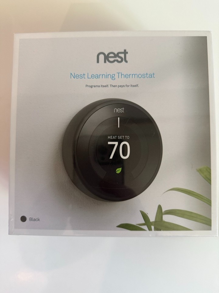 Sealed Google Nest Pro Matte Black 3rd Generation Learning Thermostat ...