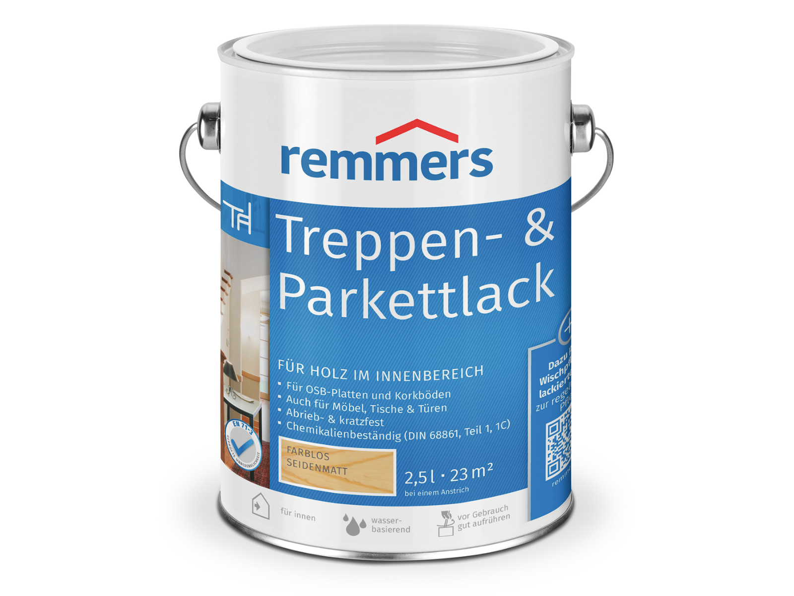 Remmers Treppenlack Parkettlack Möbellack Lack farblos seidenmatt 0,75 ...