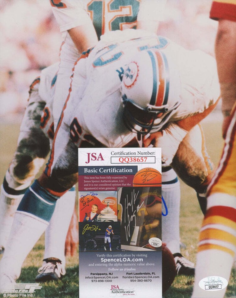 Jim Langer Signed Dolphins 8x10 Photo (JSA COA) | eBay