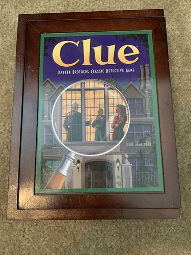 Clue Vintage Game Collection Wooden Library Book Shelf Wood Box | eBay UK