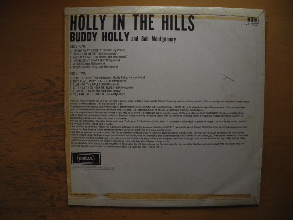 BUDDY HOLLY Holly In The Hills LP 1965 UK OIS EX | eBay