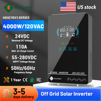 4000W Solar Hybrid Inverter 24V 120V 6.25inch LCD display 140A MPPT ...