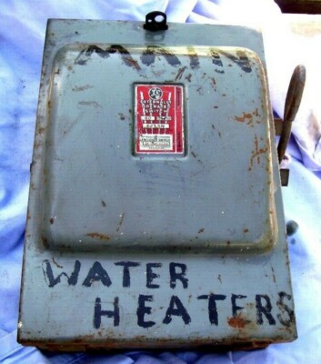 Antique Hydro Electric Knife Switch Fuse Metal Box Steampunk ...