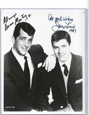 Dean Martin & Jerry Lewis Autographed 8x10 B&W Photo Movie Actors ...