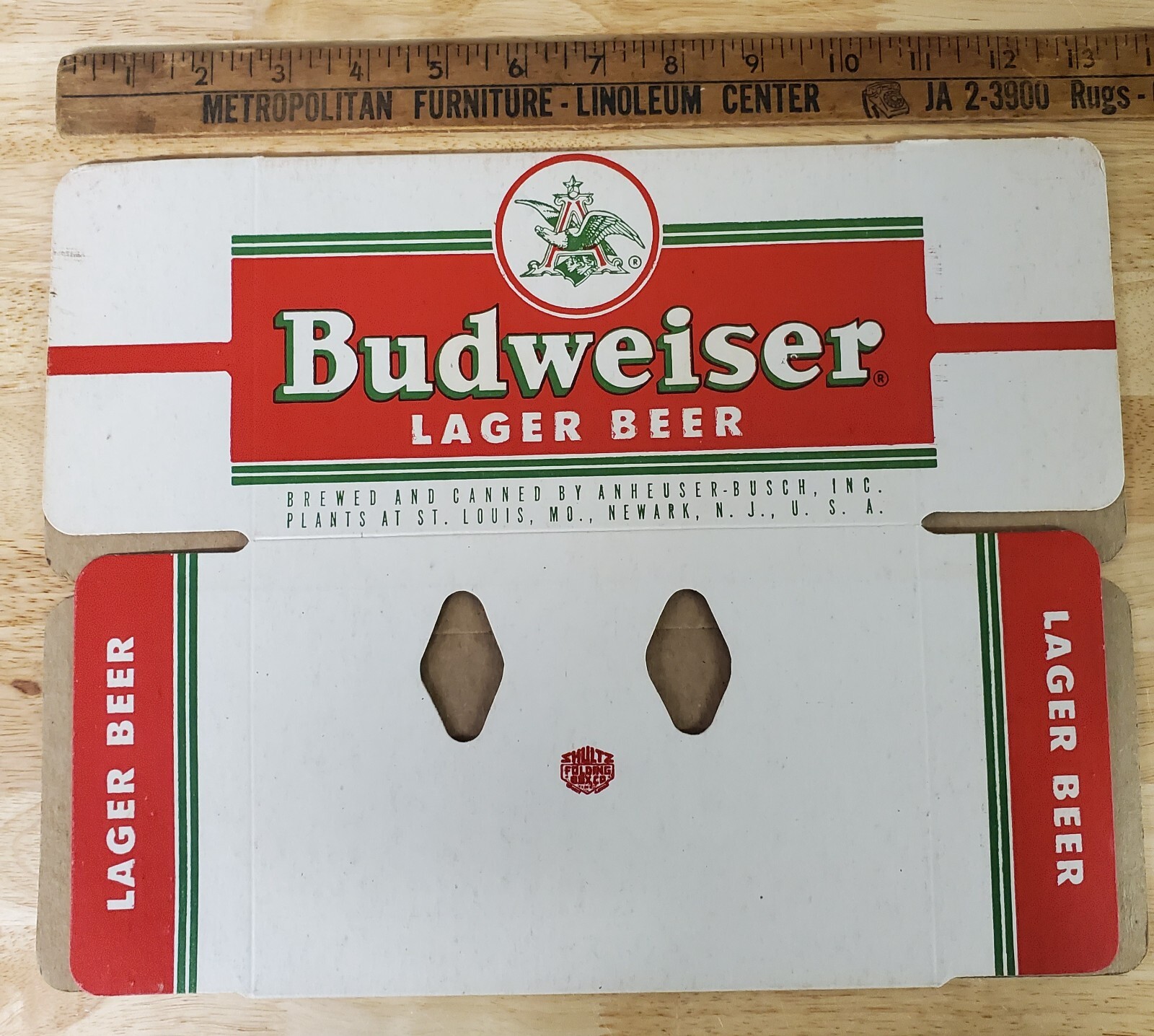 Vintage 1950’s Budweiser Lager Beer Handy Unused 6-pack Carton; Empty ...