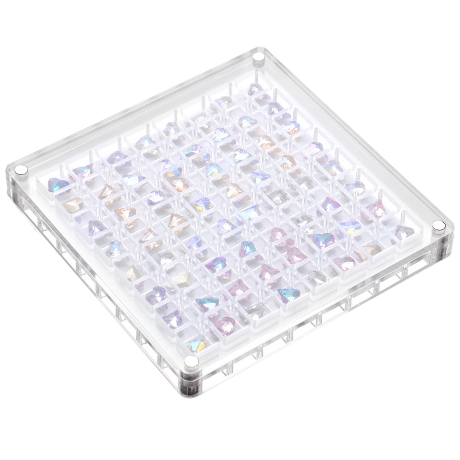 Transparent Rhinestone Organizer Nail Art Supply Acrylic Storage Box | eBay