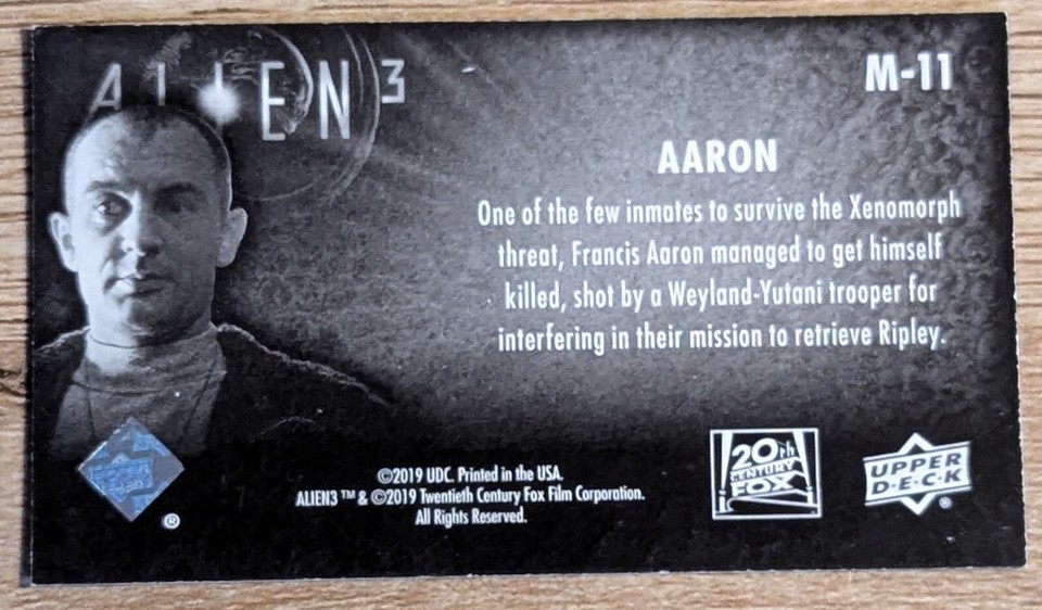 2021 Upper Deck Alien 3 Movie Chest Burster Mini Card #M11 Aaron | eBay