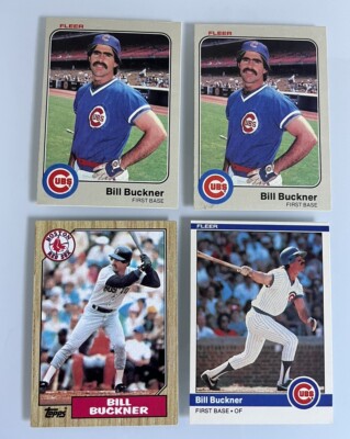 Bill Buckner 4 Baseball Card Lot Chicago Cubs Boston Red Sox Topps ...