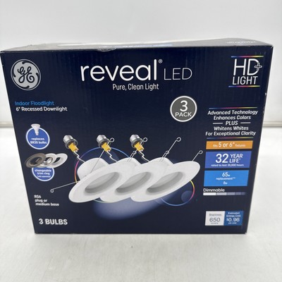 GE LED RetroFit Bulb Warm White 650 Lumens 8-Watt 3-Pack Recessed ...
