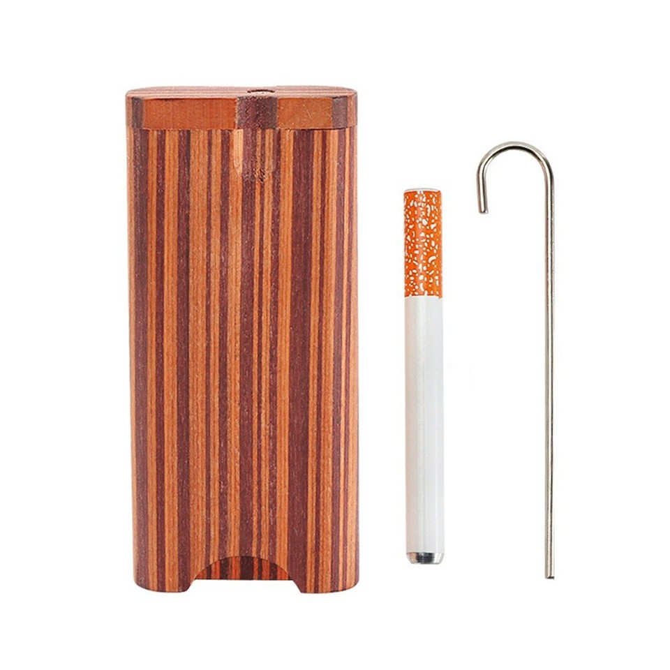Wooden Dugout Pipe Self Cleaning Metal Bat Poker Smoking Pipe One ...