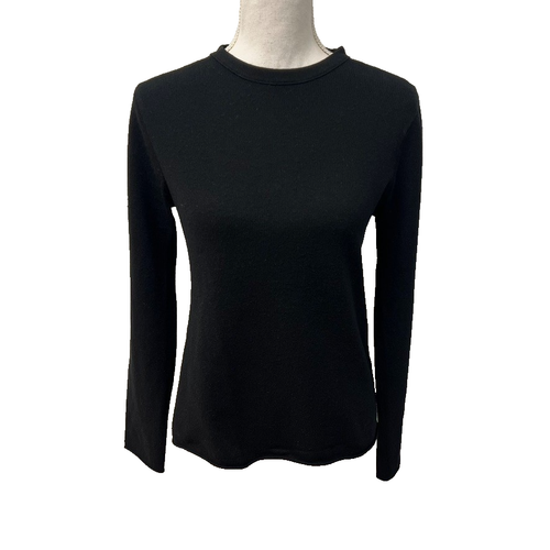 J Crew Cashmere Sweater Jumper Womens Large Black Crew Neck Preppy ...