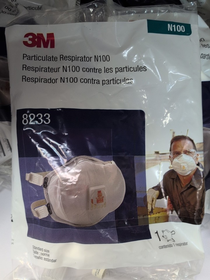 NEW 3- 3M 8233 N100 Particulate Respirator Protection Mask Exhalation Valve | eBay