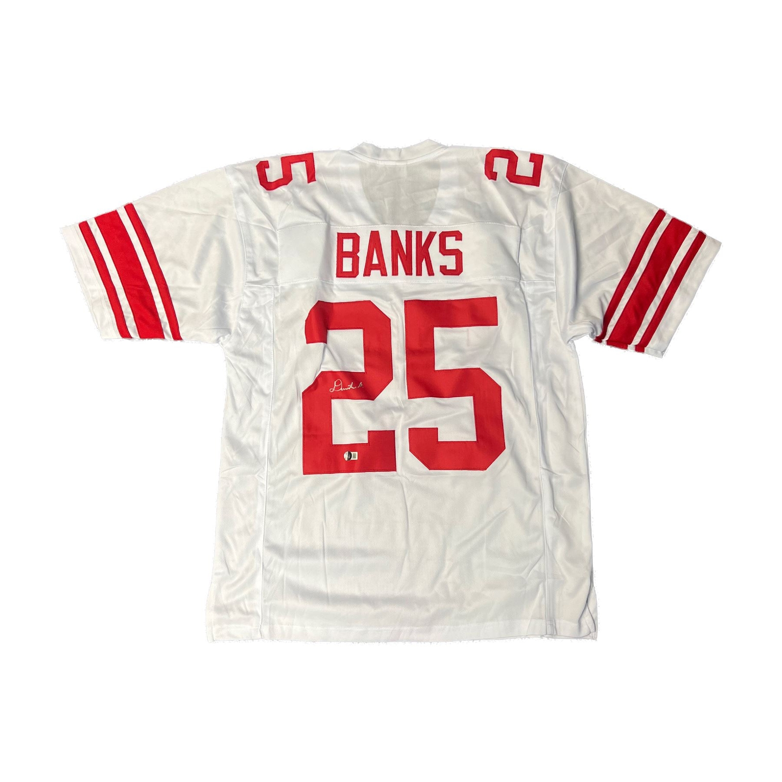Deonte Banks Autographed White Custom Jersey - Beckett Auth | eBay