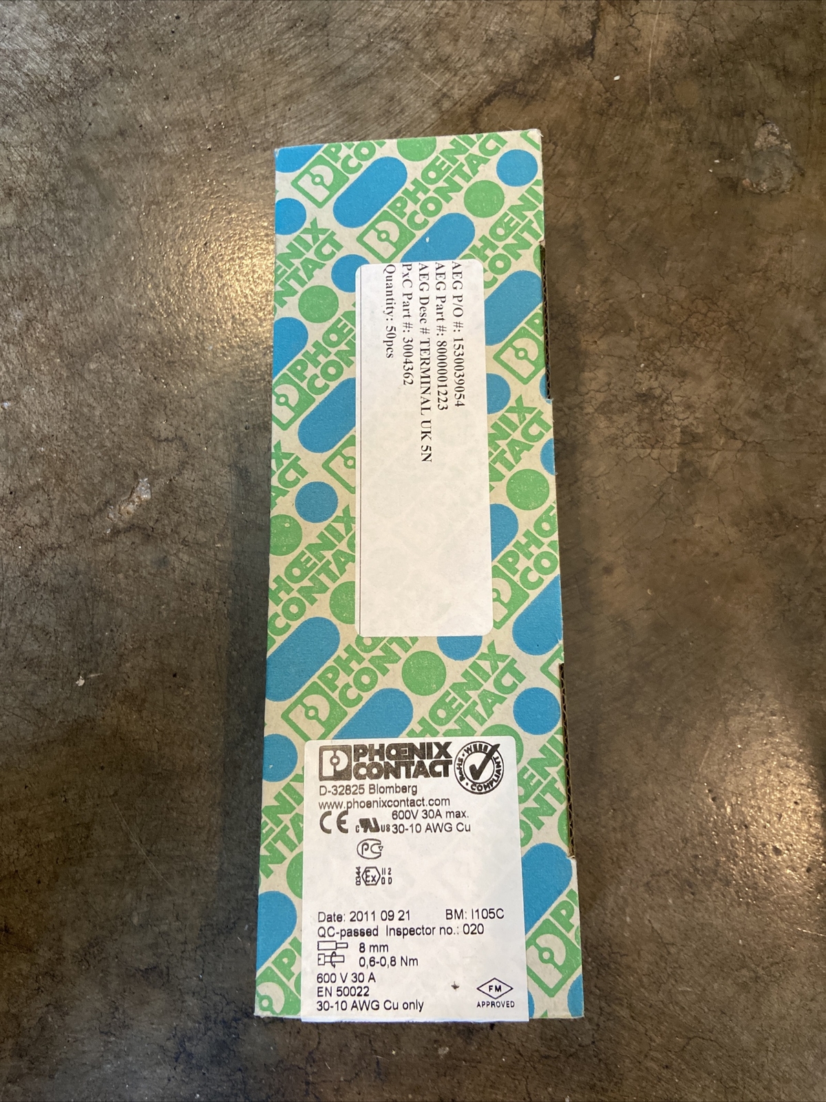 50pcs Phoenix Contact 3004362 UK5N DIN Rail Pass-Thru Clamp Grey New in ...